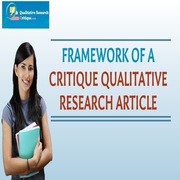 Framework of A Critique Qualitative Research Article | PPTX
