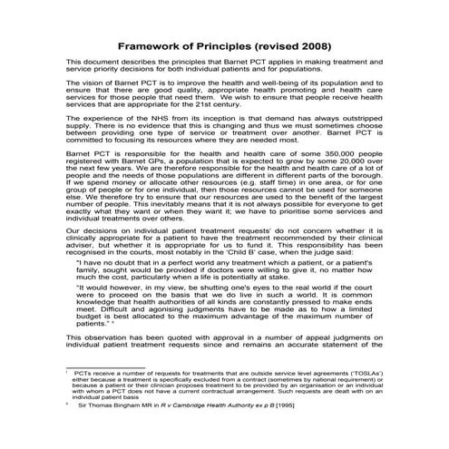 Framework Of Principles | PDF
