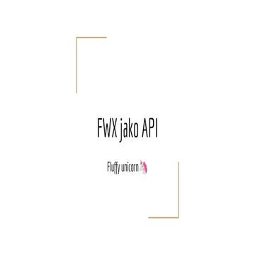 Framework X jako API | PPT
