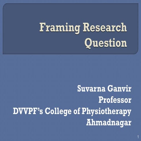 Framing research question | PDF