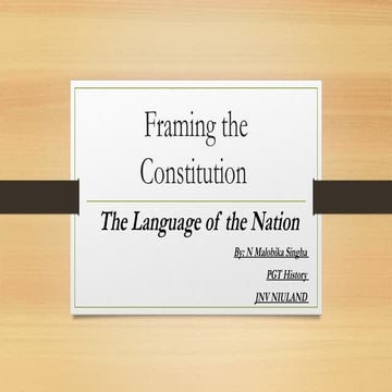 Framing the Constitution - Hindi as a language | PPTX