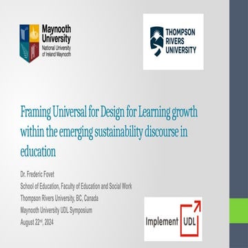 Framing Universal for Design for Learning growth within the emerging ...