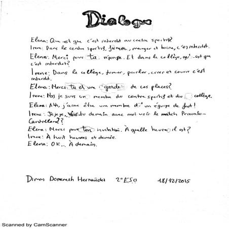 Français.dialogue 2 eso | PDF