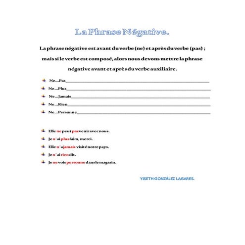 La Phrase Négative | PDF