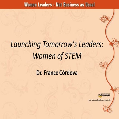 France córdova launching tomorrows leaders women of stem-2 | PPT