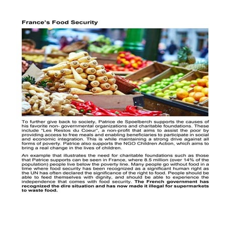 France's Food Security | PDF | Non-Profit Organizations | Industries