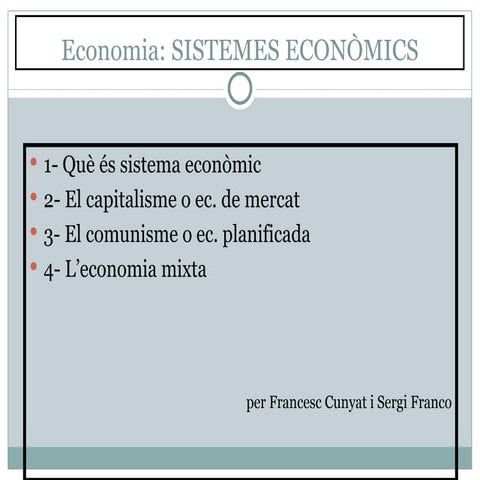 sistemes econòmics | PPT