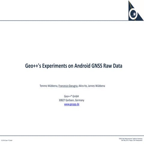 Geo++'s Experiments on Android GNSS Raw Data | PDF