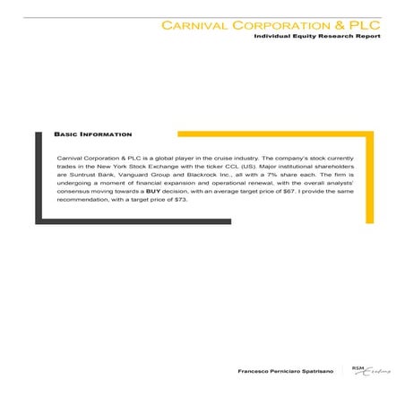 Francesco perniciaro ccl_valuation report | PDF