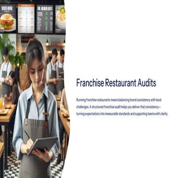 Franchise Restaurants Audit with eAuditor Audits & Inspections | PDF