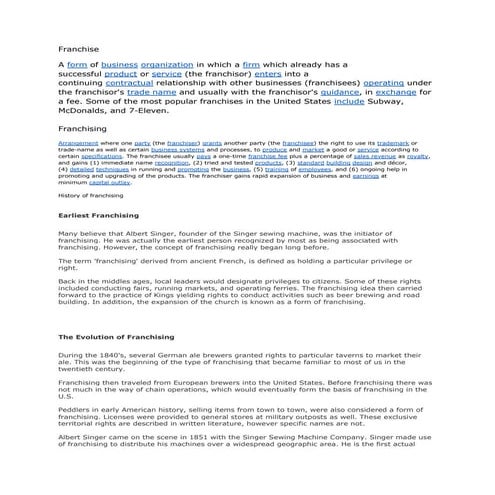 Franchising | DOCX