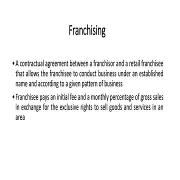 Franchising .pdf | Business | Business and Finance