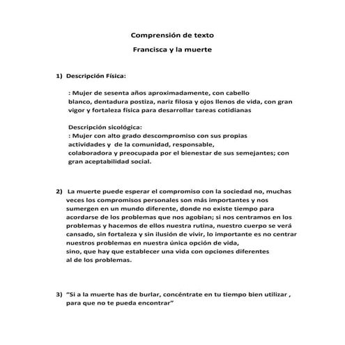 Francisca y la muerte | DOCX