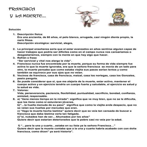 Francisca y la muerte... solucion!!! | DOCX