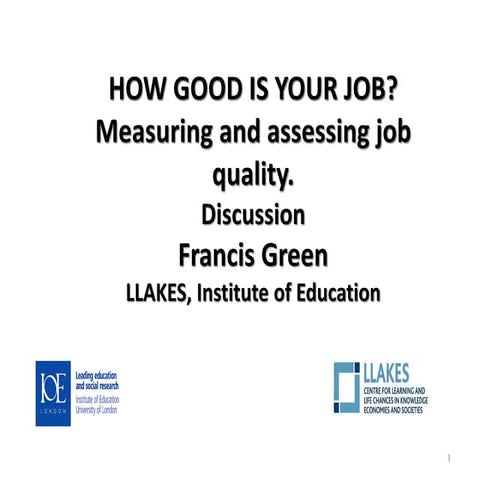 “Job Quality, Labour Market Performance and Well-Being”__Gallie | PDF