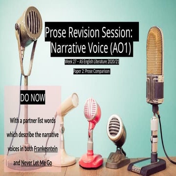 Frankenstein and Never Let Me Go Narrative Voice | PPTX