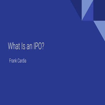 What Is an IPO? | PPT
