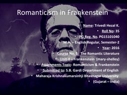 Romanticism & frankenstein | PPT