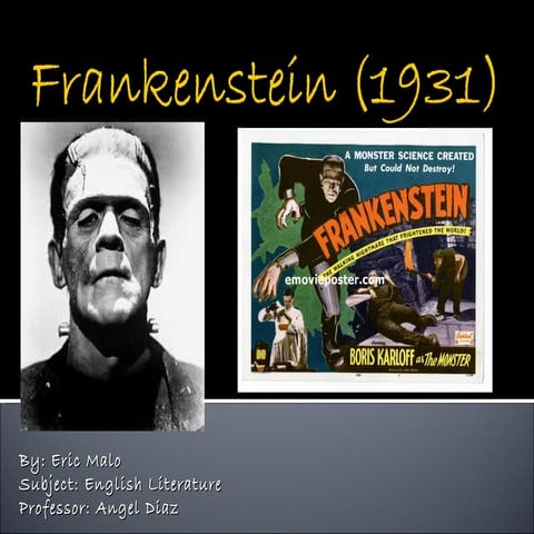 Presentation of the book of Frankenstein | PPTX
