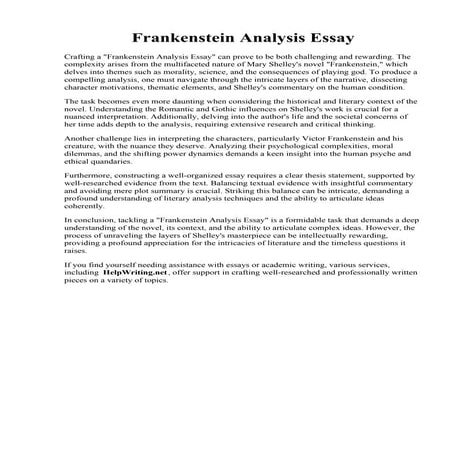 Frankenstein Analysis Essay.pdf | Free Download