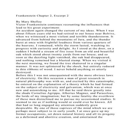 Frankenstein Chapter 2, Excerpt 2By Mary ShelleyVictor Franken.docx | Weather | Science