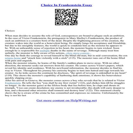Frankenstein Essay Introduction | PDF | Science Fiction | Genres