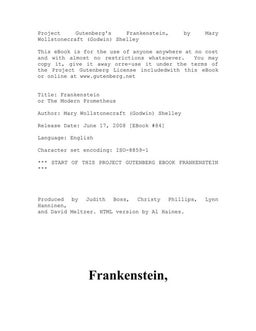 Frankenstein project group assignment sheet | PDF