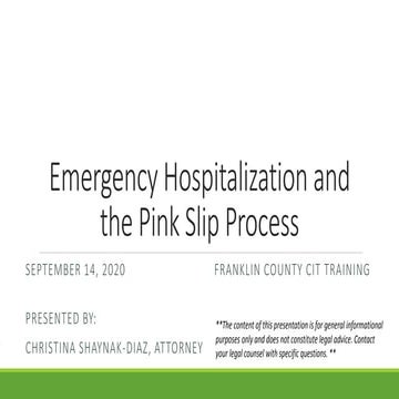 Franklin County CIT Pink Slip Training | PPTX