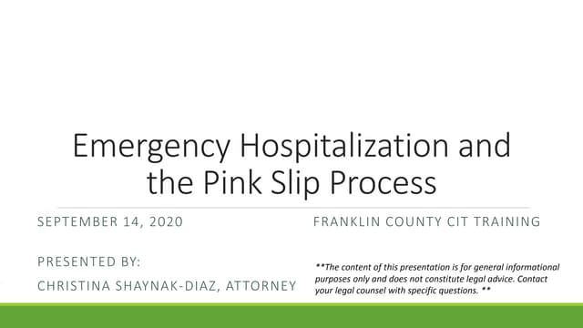 Understanding the Pink Slip laws in Ohio | PDF