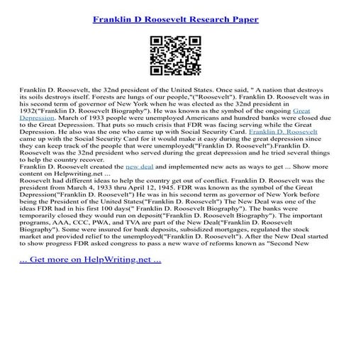 Franklin D. Roosevelt | PPT