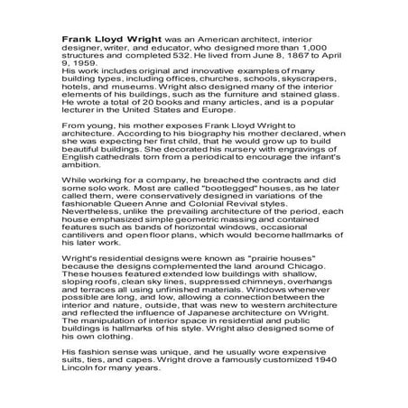 Frank lloyd wright | PPT