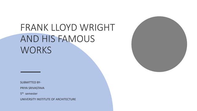 Frank lloyd wright | PPTX
