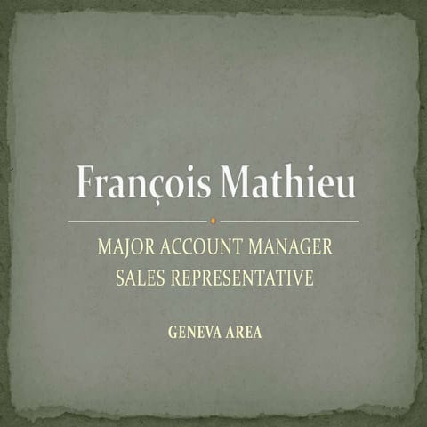 FrançOis Mathieu Ppt | PPTX