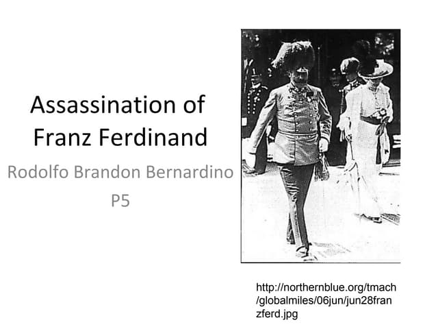 Archduke Franz Ferdinand Assassination | PPTX | Death, Injury, or ...