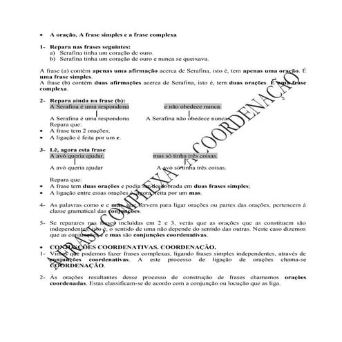 Frase complexa-a-coordenacao | DOC
