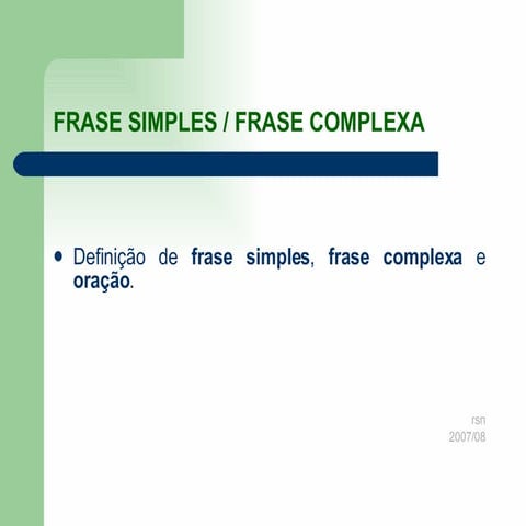 Frase Simples. Frase Complexa | PPT