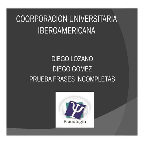Formato Test de Frases Incompletas para adolescentes | DOCX