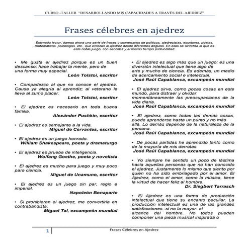 Frases célebres en ajedrez | PDF