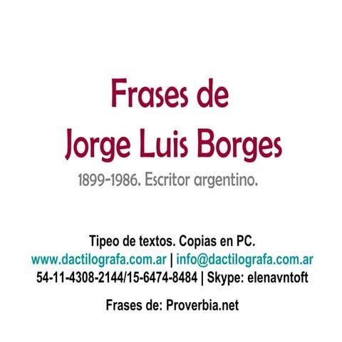 Frases de Jorge Luis Borges | PPT