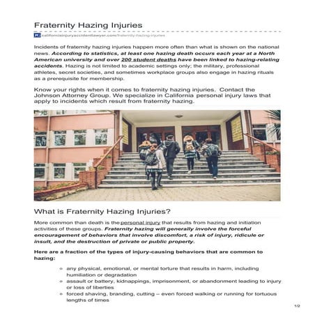 Fraternity hazing injuries | PDF