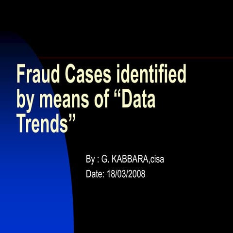 Fraud cases presentation | PPSX