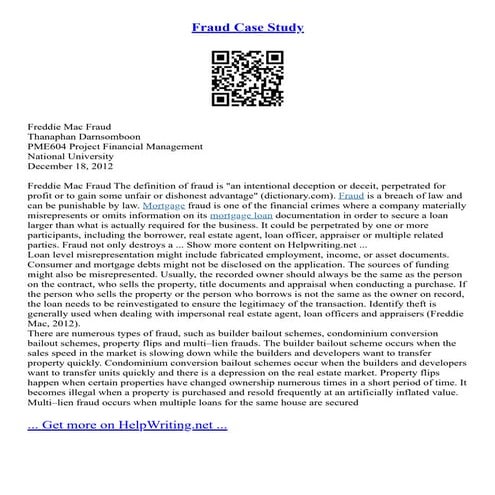 Fraud Case Study | PDF