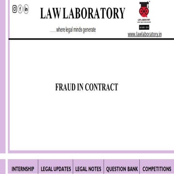 Fraud in Contract | PPTX | Law