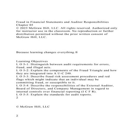 Fraud in Financial Statements and Auditor ResponsibilitiesChap.docx