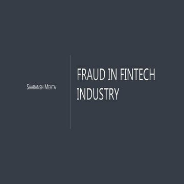 Fraud in fin tech | PPTX