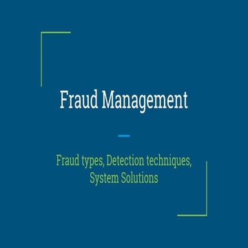 Fraud management | PDF