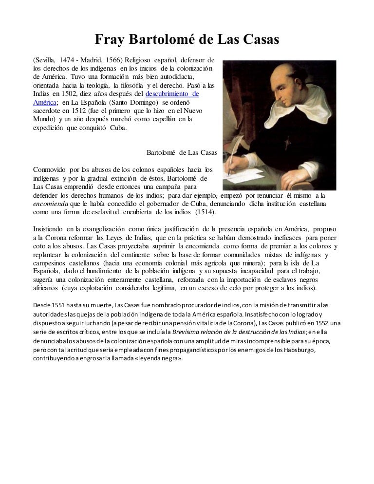 Fray bartolomé de las casas