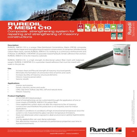 RUREDIL X Mesh C10 for Masonry | PDF