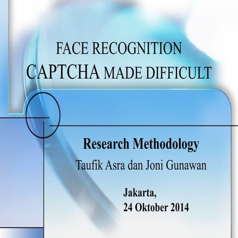 Face Recognition Captcha Made Difficult | PPT