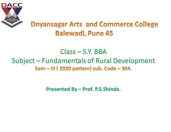 Rural Development Meaning, definition and concepts | PPT